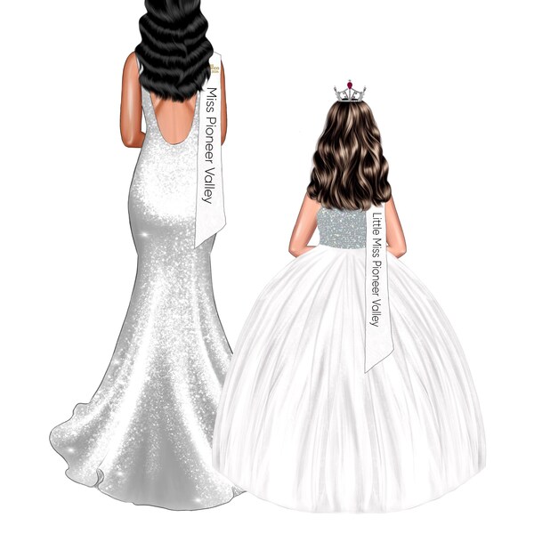 Pageant Group of 8 Digital Drawing - Etsy UK