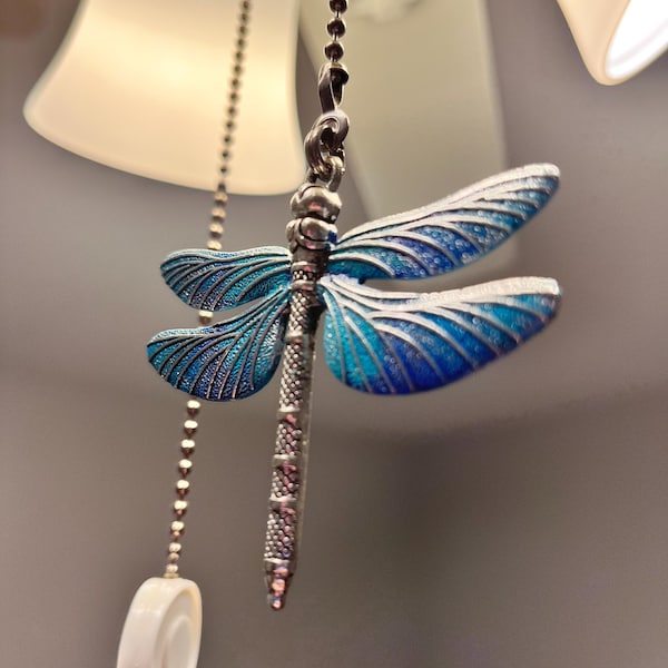 Dragonfly Ceiling Fan Pull, Light Pull Chain, Antique Silver With ...