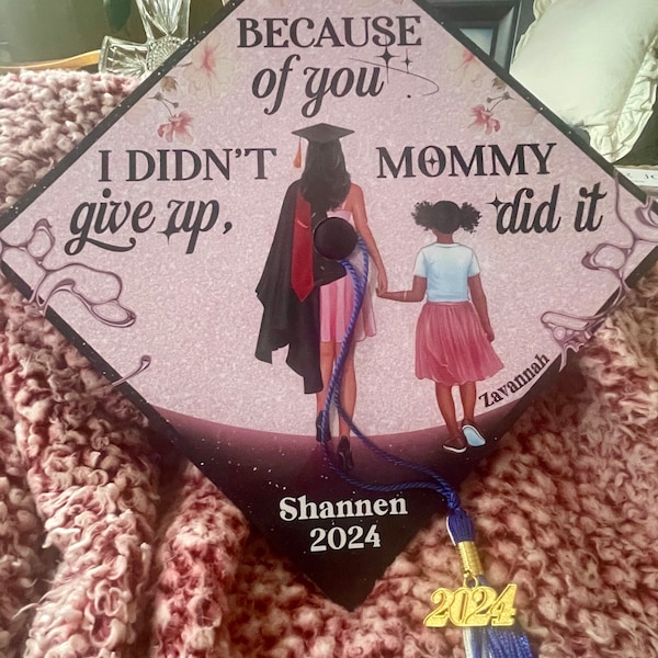 Custom Mommy Did It Graduation Cap Topper, Personalized Mom and Child ...