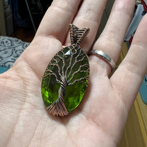 Moonstone Tree of Life Pendant Copper Wire Wrapped Pendant Moonstone ...
