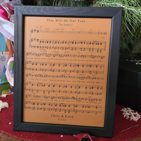 Handmade Leather Wedding Song Lyric Art Anniversary Gift for Him ...