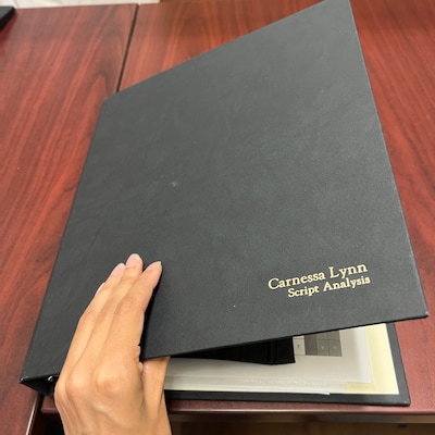 Officiant Binder With Natural Linen Personalized Gold Embossed Wedding ...