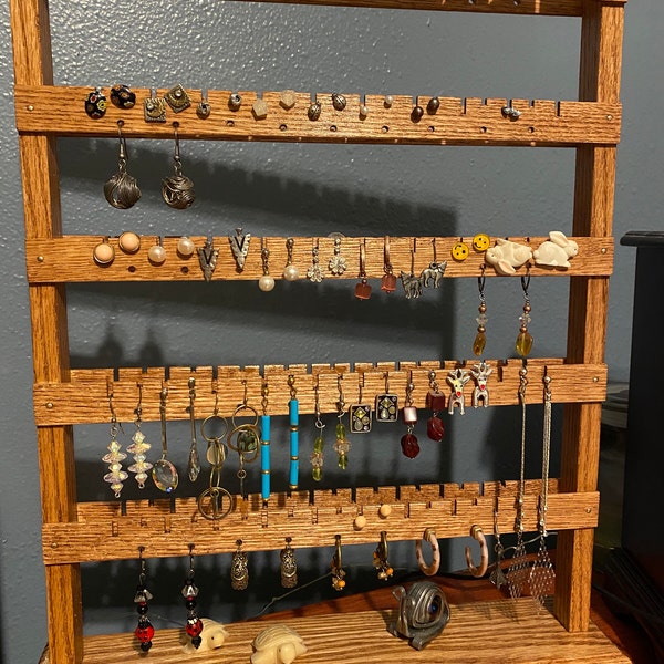 Made in USA Double Sided Medium Standing Earring Holder for Storage or ...
