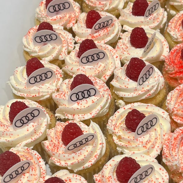 30 Custom Edible 1.25" Mini Cupcake Toppers, Circle Edible Topper ...