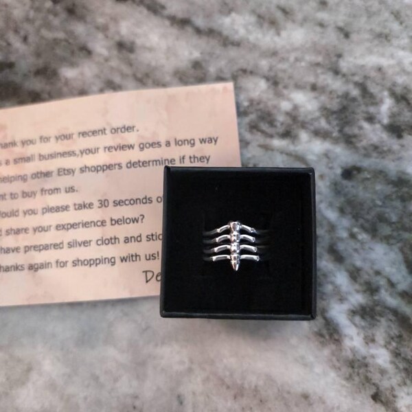 Rib Ring// Sterling Silver// Handmade Solid S925//unique Punk Gothic ...