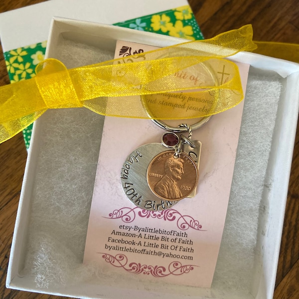 50th Birthday Penny Celebration Key Chain - Etsy