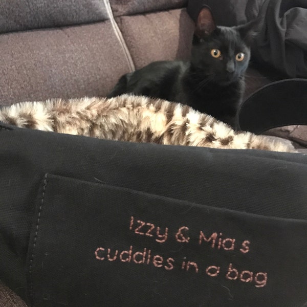 Luxury Small Pet Sling With Plush Faux Fur, Bunny Sling, Pet Travel ...