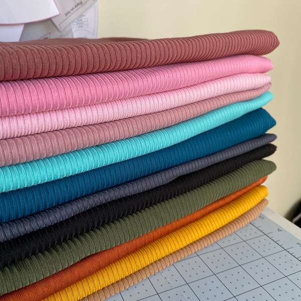 RIB KNIT | 4x2 | Light Weight | Stretchy | Ribbed Knit | Fabric by the ...