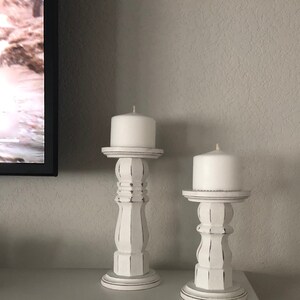 Cass Farmhouse Style Candlesticks / Wood Candlestick / Farmhouse ...