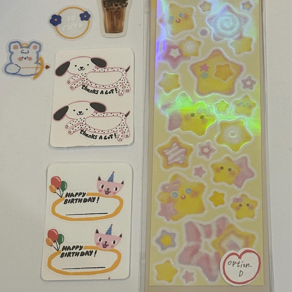 Sheet Cute Colorful Star Pattern Stickers DIY Toploader Scrapbooking ...