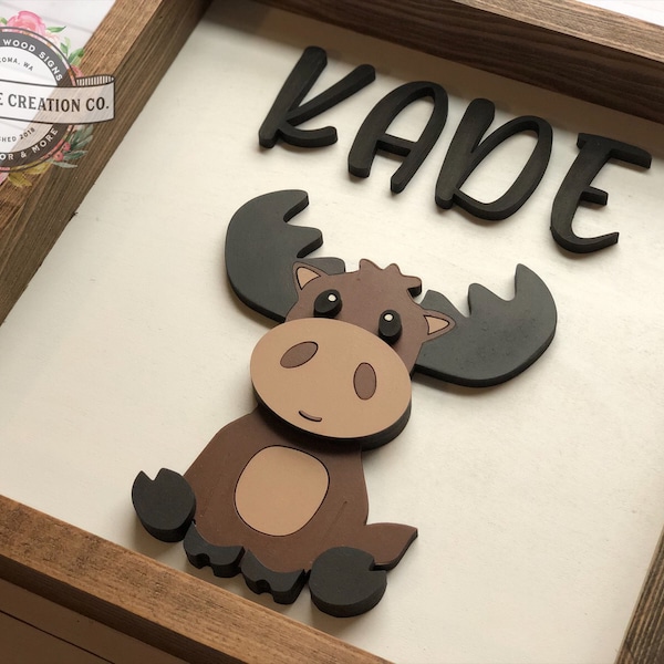 Cute Moose SVG Cut File, Woodland Theme Baby Shower and Nursery Decor ...