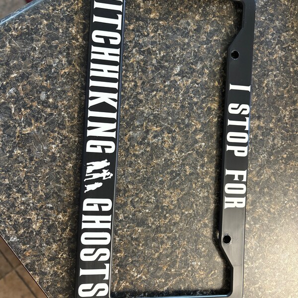 I Stop for Hitchhiking Ghosts Inspired License Plate Frame, Hitchhiker ...