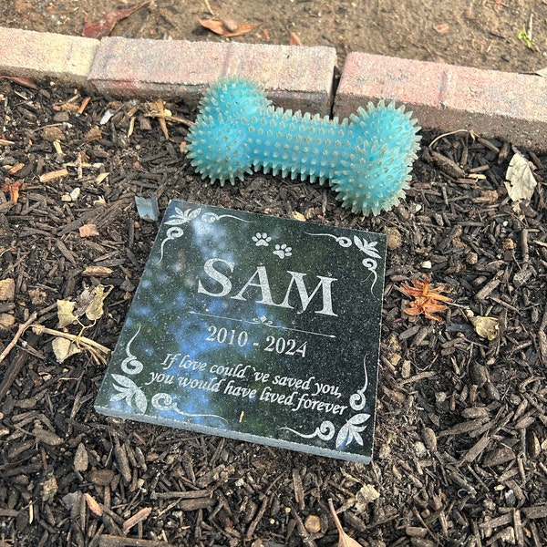 Customized Memorial Black Granite Stone, Personalized Garden Indoor ...