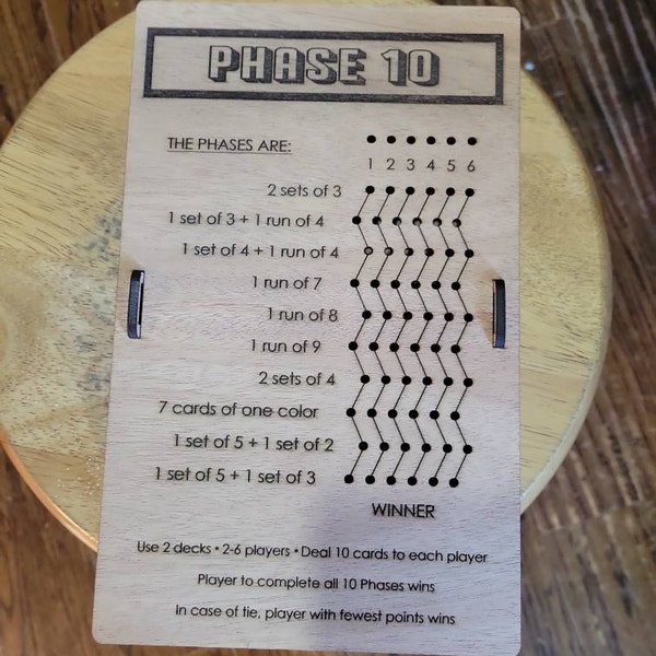Phase 10 SVG Digital File, Laser Cut File Phase Ten, SVG Board Game ...