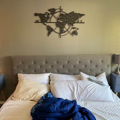 Metal World Map Compass, Metal Wall Decor, Art Work, World Map Wall Art ...