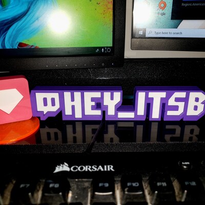 Personalized Custom Twitch Style Name Plate, Streamer Gift, Desk Sign ...