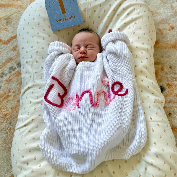 Personalized Baby Name Sweater,custom Embroidered Toddler Sweater,cute ...