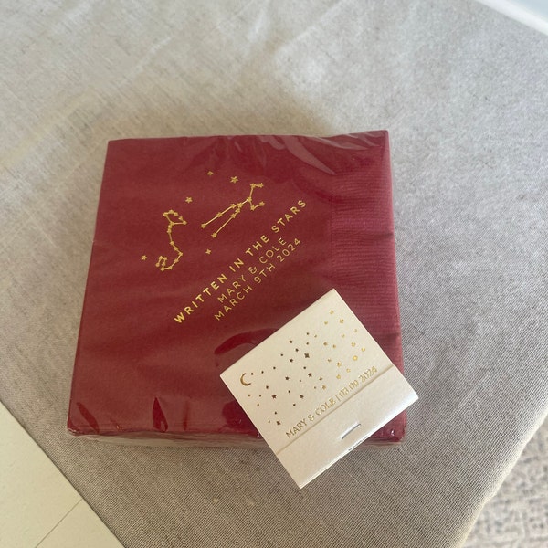 Personalized Party Favor Matchbooks - Under the Stars - Wedding Favor ...