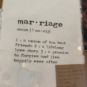 Marriage Definition Print in Typewriter Font on 5x7, 8x10, 11x14 ...