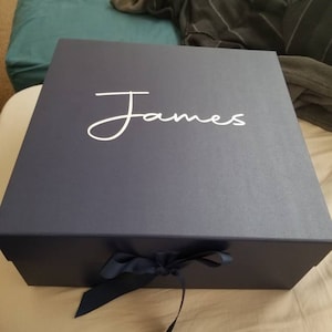 Extra Large Navy Blue Gift Box With Ribbon - Large Navy Gift Box - Big ...