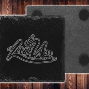 Square Slate Laser Etched Coaster Mockup | Add Your Own Image and ...