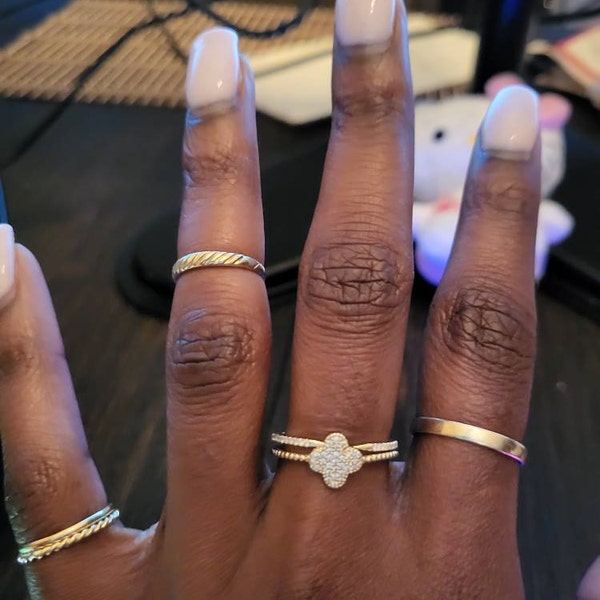 Stackable Ring / 14k Gold Pave Diamond Open Cuff Claw Diamond Ring ...