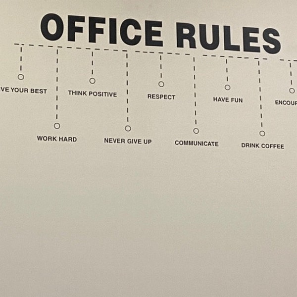 Office Rules, Office, Wall Art, Wall Decal, Wall Sticker, Office ...