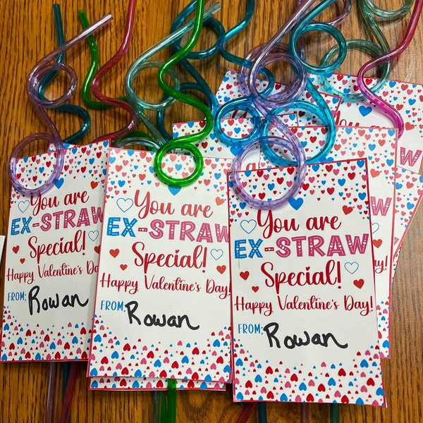 Valentine Straw Tags, You're Ex-straw Special, Download, Classroom ...