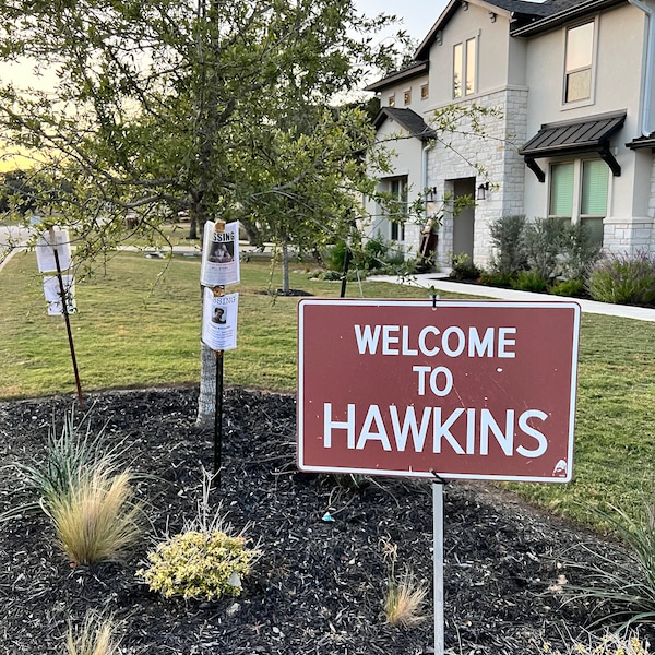 Hawkins Plastic Sign Stranger Things 00046 - Etsy