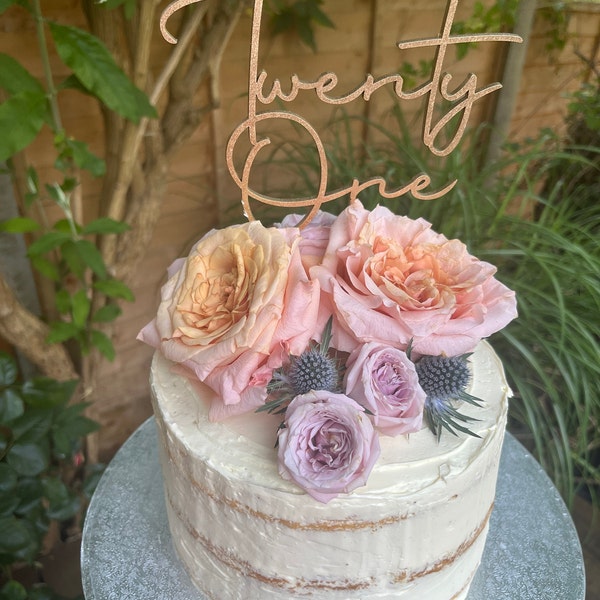 Twenty One Cake Topper - 21st Birthday Cake Topper - 21 Party Decor ...
