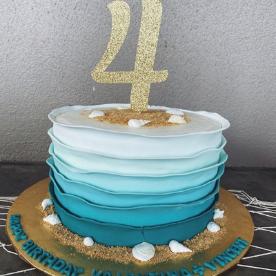 Glitter 4 Cake Topper Four Cake Topper Age Cake Topper Number Cake ...