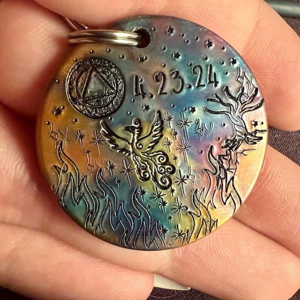 Patinated Copper Sobriety Token, Sobriety Coin, Sobriety Chip, Sobriety ...