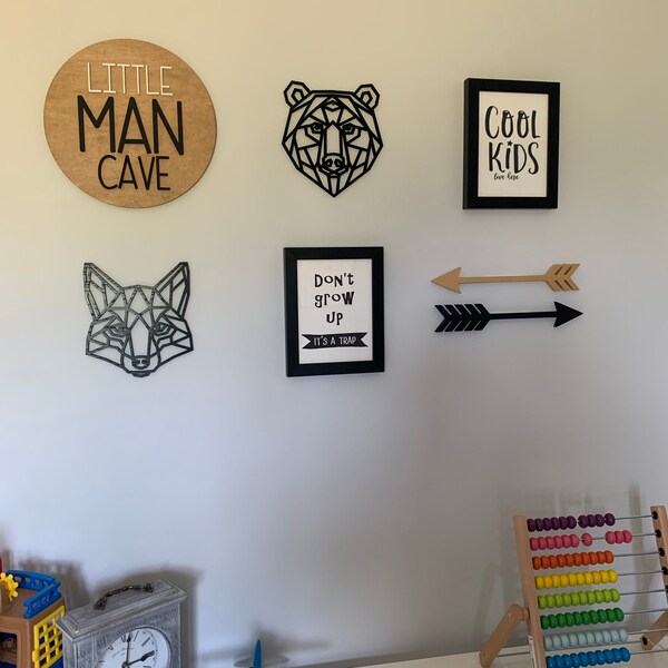 Little Man Cave Round 3D Wooden Sign || Boys Room Decor || Baby Shower ...