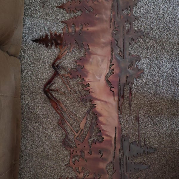 Copper Plated Mountain Reflections Metal Wall Art - Etsy
