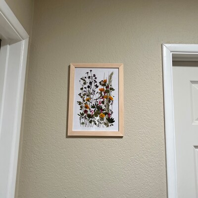 Pressed Flowers Wall Art Made of Real Dried Plants Floral - Etsy