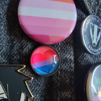 Omniacepomo Pride Flag Pin LGBTI Pride Flag Minimalist Flag Snap Pin ...