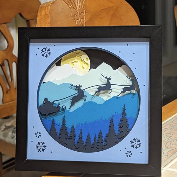 3D Santa Svg - Shadow Box Svg, Christmas Svg, Layered Svg - Etsy