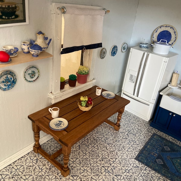 Dollhouse Miniature Unfinished Kitchen Table Kitchen Island Prep Table ...