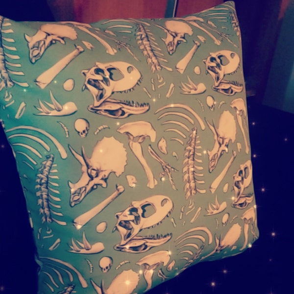 Natural Dinosaur Bones Pillow Cover Original Art Home Decor 18 Inch - Etsy