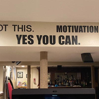 YES YOU CAN. Inspirational Wall Decal, Gym Design Ideas, Gym Wall Decal ...