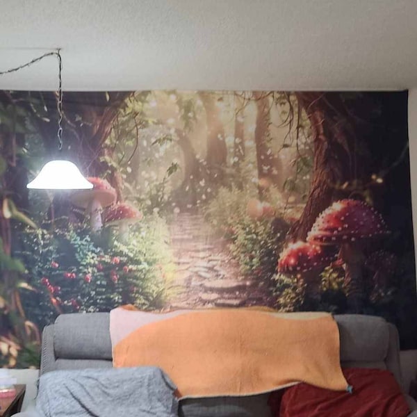 Fairycore Enchanted Forest Tapestry, Indie Room Decor, Large Wall ...