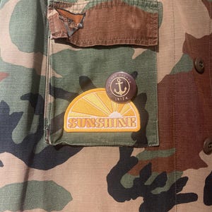 Sunshine Patch – Retro Embroidered Patch – Yellow Orange Sun Rays ...