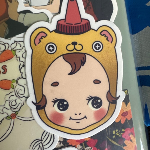 Kewpie Honey Bear - Vinyl Sticker - Kewpie Honey Bear Bottle Kawaii ...