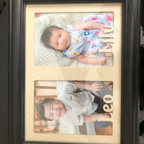 Personalized Triple 5x7 Photo Frame Holds Three Portrait 4x6 or Cropped ...