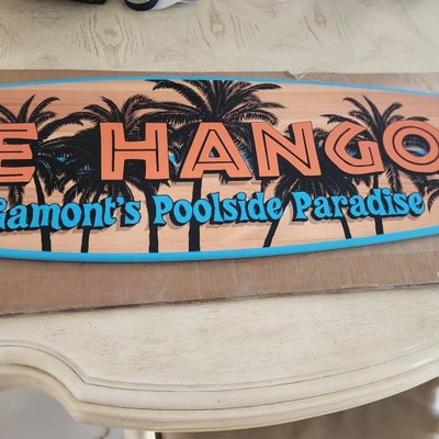 Surfboard Decor, Wall Art Personalized SURF SHOP Sign, Beach or Tiki ...