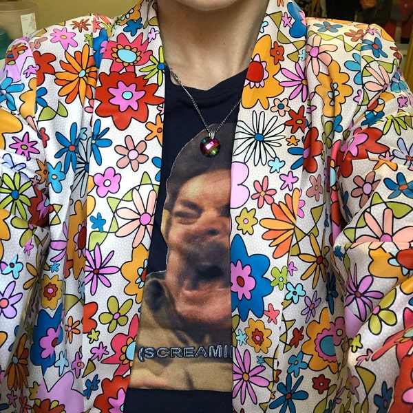 Flower Power Blazer; Funky Colorful Floral Jacket; Retro; Fun Jacket - Etsy