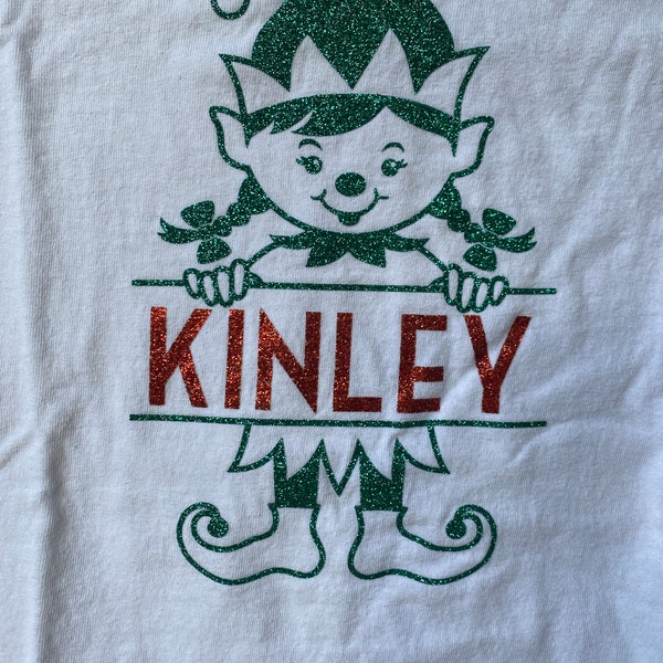 Christmas Elf Split Monogram Svg, Baby Christmas Name Svg Cut File for ...