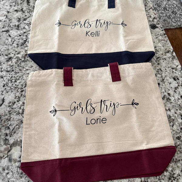 Zipper Tote Bag, Girls Weekend Tote, Girls Trip Tote, Girls Trip Bag ...