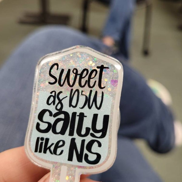 IV Bag Badge Reel: Nurse Humor, D5W, NS, GTT - Etsy