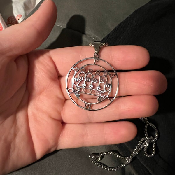 Paimon Sigil Goetia Solomon Demon Seal Pendant Necklace With Gift Pouch ...